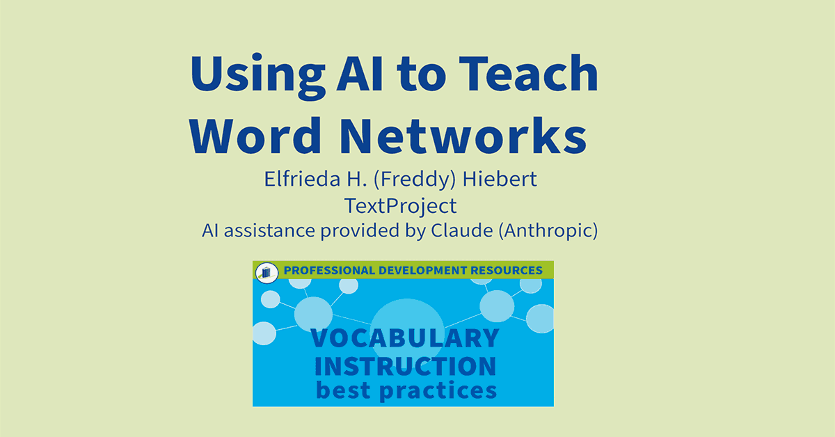 Using AI to Teach Word Networks - TextProject