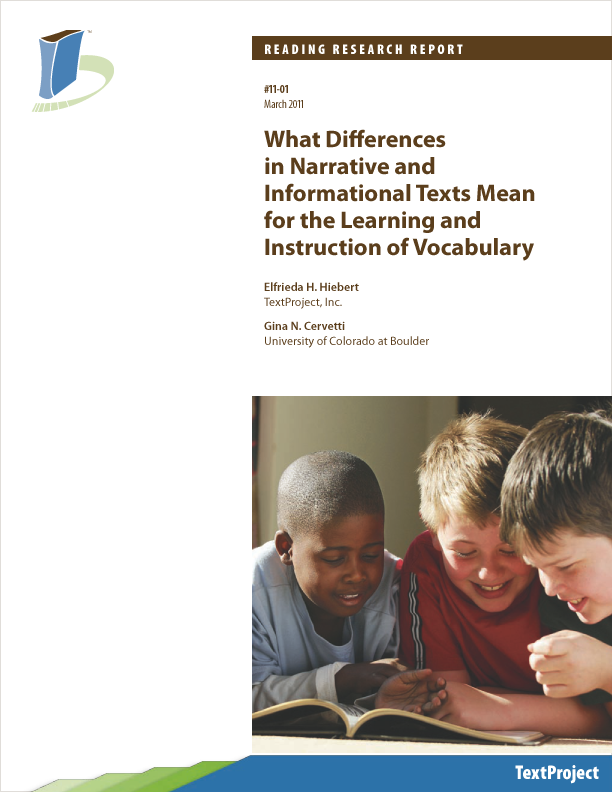 What Differences in Narrative and Informational Texts Mean for the ...